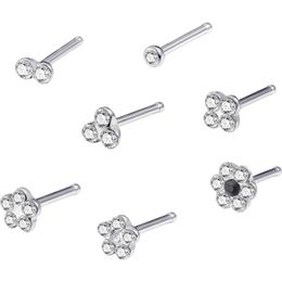 Firetti Nasenpiercing-Set »Multipack Schmuck Geschenk Edelstahl Piercing Nasenstecker Flower« mit Preciosa Crystal...