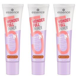 Essence Primer »WONDER FULL PRIMER 5 IN 1« Sorgt für einen matten Airbrush-Look und schützt mit LSF 30. 20 medium-dark Airbrush-Look