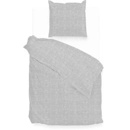 ZO HOME Bettw&auml;sche &raquo;Lino&laquo; 2 Stk. tlg. Bettw&auml;sche aus 100% Baumwolle, hochwertiges Renforc&eacute; Dark-Grey Obermaterial: 100% Baumwolle B/L: 155 cm x 220 cm