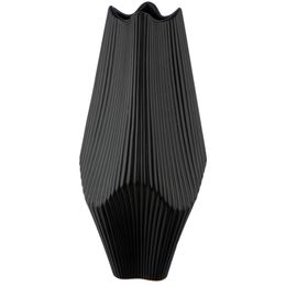 Gilde Tischvase &raquo;Vase Lamellen H. 30 cm&laquo; schwarz Keramik