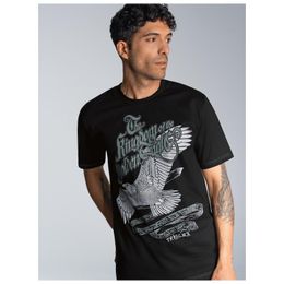 TRIGEMA T-Shirt »T-Shirt mit großem Adler-Printmotiv« 1 Stk. tlg. schwarz L L DELUXE-Single-Jersey