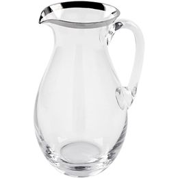 Fink Karaffe »PLATINUM, Glaskrug, Höhe ca. 25 cm« Wasserkrug aus Glas mit Platinumrand, Fassungsvermögen ca. 1, 9 Liter transparent, silberfarben