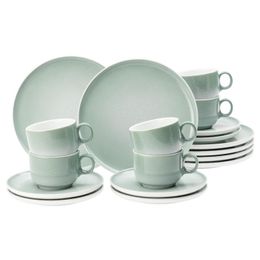 Seltmann Weiden Kaffeeservice »Sento Home, Geschirr-Set, 18-teilig« harmonisch geschwungene Form Aura mint