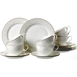 Ritzenhoff & Breker RITZENHOFF & BREKER Kaffeeservice »Geschirr-Set, Service ISABELLA« extravagantes Design, 18 Teile, für 6 Personen weiß/beige