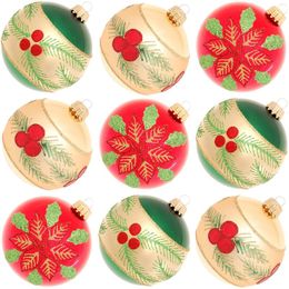 KREBS GLAS LAUSCHA Weihnachtsbaumkugel &raquo;KGL03371, Weihnachtsdeko, Christbaumschmuck, Christbaumkugeln Glas&laquo; aus Glas, mit Blattdekor...