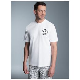 TRIGEMA Schlafanzug »T-Shirt mit lustigem Smiley-Printmotiv« 1 Stk. tlg. weiss XL XL Single-Jersey