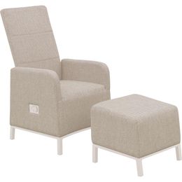 Best Relaxsessel »Riga« 1 Stk. tlg. Relaxsessel mit Fußhocker beige Obermaterial: 100% Polyurethan