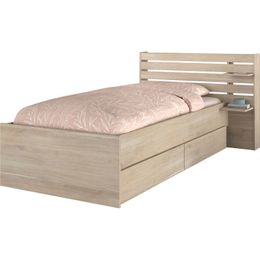 Parisot Stauraumbett »Escale« inklusive 2 Schubkästen auf Rollen 157 - Japanische Eiche Nachbildung