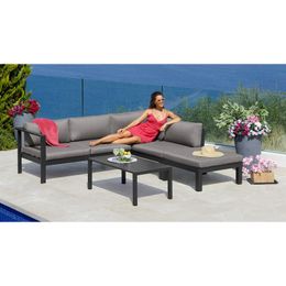 Konifera Gartenlounge-Set »Dubai« 14 Stk. tlg. Ecklounge, Tisch 100x59 cm, Aluminium anthrazit +