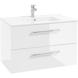 Welltime Waschtisch &raquo;Palermo&laquo; Set, Badm&ouml;bel inkl. Waschbecken, Breite 80 cm wei&szlig; + wei&szlig;