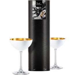 EISCH GERMANY Dessertschale »COSMO PURE WHITE« 2 Stk. aus Kristallglas in Handarbeit mit 24karätigem Gold veredelt, Stein-Look versiegelt gold-weiss