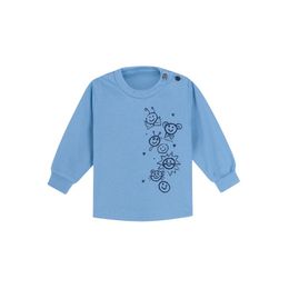 TRIGEMA Langarmshirt »Baby-Shirt mit lustigem Druckmotiv« 1 Stk. tlg. ice-blue 92 92 Elastischer Feinripp