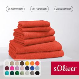 s.Oliver Handtuch Set »Premium Qualität, 600 gr/m²« Set 6 Stk. Walkfrottier 2 Gästetücher 30x50, 2 Handtücher 50x100, 2 Duschtücher 70x140 rot...