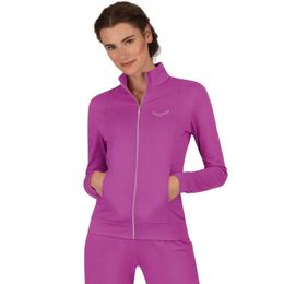 TRIGEMA Sweatjacke »Jacke veredelt mit Kristallsteinen« 1 Stk. tlg. fuchsia XL XL Elastischer Feinripp