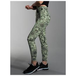 TRIGEMA Leggings »Sportleggings mit floralem Allover-Print« green tea L - US-Größen US-Größen L Elastische Microfaser aus TREVIRA BIOACTIVE