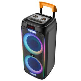 Denver Party-Lautsprecher »TSP-456 Trolley Speaker« (Bluetooth 60 W) 60 W RMS, Fernbedienung und kabelgebundenes Mikrofon inklusive Schwarz Mit...