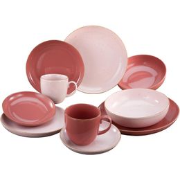 Creatable Kombiservice »Geschirr-Set GIARDINO - ONE« Service, warme Farbtöne, 10 Teile, für 2 Personen Terra Rot/Rosé 0