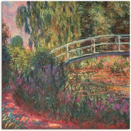 Artland Leinwandbild »Japanische Brücke im Garten von Giverney« Garten 1 Stk. tlg. auf Keilrahmen gespannt Farbe Bild(er): grün