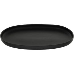 Creatable Servierplatte »Uno Black« Premiumproduktion "Made in Europe" mit seidenmatter Glasur, 33 cm Schwarz