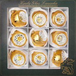 KREBS GLAS LAUSCHA Weihnachtsbaumkugel &raquo;Reflexstyle, Weihnachtsdeko, Christbaumschmuck, Christbaumkugeln Glas&laquo; mundgeblasen, goldfarben...