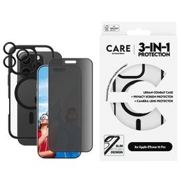 CARE BY PANZERGLASS Displayschutzglas »3-in-1 Protection, Privacy Glass, Case, Lens Cover« für Apple iPhone 16 Pro Displayschutzfolie, Schutzfolie,...