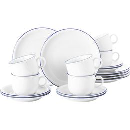 Seltmann Weiden Kaffeeservice »Geschirr-Set, Service Compact Blaurand« Teller, Tassen, Untertassen, Made in Germany, 18 Teile, für 6 Personen...