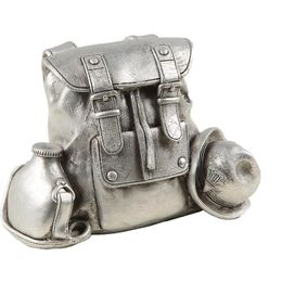 AMBIENTE HAUS Spardose &raquo;Rucksack, silberfarben&laquo; Sparschwein, Retro-Design, ideales Geschenk altsilberfarben