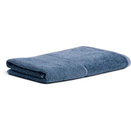 M&ouml;ve Duschtuch &raquo;M&Ouml;VE Bamboo Luxe&laquo; mit seidig gl&auml;nzenden Bord&uuml;ren blau Frottier, Obermaterial: 60% Baumwolle, 40% Viskose