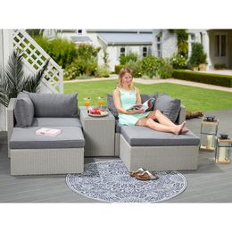 Konifera Gartenlounge-Set »Dallas« Balkonset, Loungeset, verschiedene Stellmöglichkeiten beige-grau