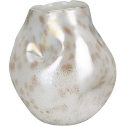 CASABLANCA BY GILDE Tischvase »Crumple, Dekovase« Vase aus Glas, mit feiner Oberflächenstruktur creme