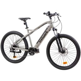 Tretwerk »Commander« 9 Gang Shimano Altus M2000 Schaltwerk Kettenschaltung Mittelmotor 250 W Pedelec, Elektrofahrrad für Damen u. Herren, MTB grau