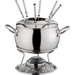 APS Bowle-Set Fondue-Set und Feuerzangenbowle, 13-teilig, Edelstahl, 2, 2 Liter silberfarben