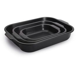 Woll Auflaufform &raquo;Roast it! Bratreinen 3er Set&laquo; Aluminium 3 Stk. tlg. PFAS-frei schwarz