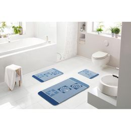LINEA DUE Badematte »Aquatica« Höhe 18 mm rutschhemmend beschichtet fußbodenheizungsgeeignet blau Obermaterial: 100% Polyacryl rechteckig (65 cm x...