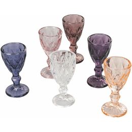 VILLA D'ESTE Lik&ouml;rglas &raquo;Prisma Provence&laquo; Gl&auml;ser-Set, 6-teilig, Inhalt 45 ml violett/lila/transparent