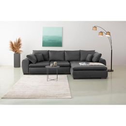 Home Affaire Ecksofa »Cara Mia L-Form, B: 325 cm« mit 4 Zierkissen, optional Bettfunktion & Bettkasten anthrazit