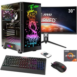 Hyrican Gaming-PC-Komplettsystem »Rockstar SET02438« 30 ′′ AMD Ryzen 7 GeForce RTX 4060 16 GB RAM 1.000 GB SSD DDR5, Windows 11, inklusive 30"...
