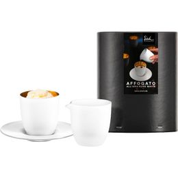 EISCH GERMANY Espressoglas »COSMO PURE WHITE« in Handarbeit mit 24karätigem Gold veredelt, 100 ml, Made in Germany gold-weiß
