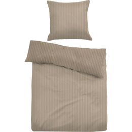 Tom Tailor HOME Wendebettwäsche »COOPER« 3 Stk. tlg. wohlig warm im Herbst + Winter, mit Reißverschluss, pflegeleicht beige Obermaterial: 100%...