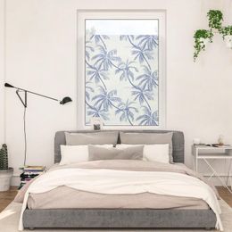 LICHTBLICK ORIGINAL Fensterfolie &raquo;Fensterfolie selbstklebend, Sichtschutz, Blueprint Palms - Blau&laquo; 1 Stk. blickdicht glatt statisch haftend blau...