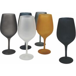 VILLA D'ESTE Weinglas »Cala Dorada Neues« Gläser-Set, 6-teilig, Inhalt 550 ml grau/schwarz/orange