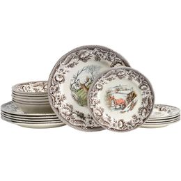 Creatable Teller-Set »Haydon Grove, Tellerset 18-tlg« Tiermotive, Landhausstil bunt