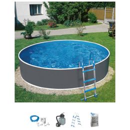 MY POOL BWT Rundpool »HYPE 3« in verschiedenen Größen grau Ø/B/H/L: 360 cm x Breite x Höhe 90 cm x Länge