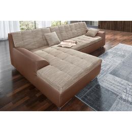 DOMO collection Ecksofa »Treviso viele Bezüge, auch in Cord, L-Form, B/T/H: 267/80/83 cm« wahlweise mit Bettfunktion, incl. Zierkissen, hochwertige...