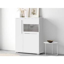 Places of Style Highboard »Piano Vitrine« (H/B/T): 123/90/40, 2cm, UV lackiert, Soft-Close Funktion Weiß Hochglanz 0