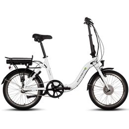 SAXONETTE »Compact Plus« 3 Gang Nabenschaltung Frontmotor 250 W Pedelec, Elektrofahrrad für Damen u. Herren weiß+weiß