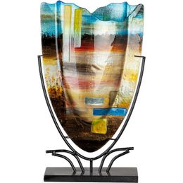 GILDE GLAS ART Dekovase »Campo« aus Glas, Höhe ca. 48 cm gelb-grün-blau-schwarz