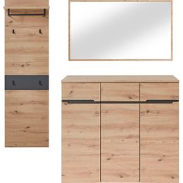 Innostyle Garderoben-Set &raquo;MEMPHIS&laquo; Komplett-Set, 3 Stk. tlg. braun ABS-Kunststoff, Dekorfolie, Hartfaserplatte, MDF, Spanplatte