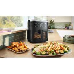 Bosch Heißluftfritteuse »Air Fryer Serie 6, MAF671B0, 7, 2l, Sichtfenster, 7 Programme, schwarz« 1800 W Innenlicht, Schüttelalarm, Korb...