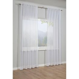SEHLBACH Gardine »Schal Voile mit Beschwerungstasche« Schlaufen 1 Stk. tlg. mit Gardinenband und verdeckten Schlaufen weiß Obermaterial: 100%...